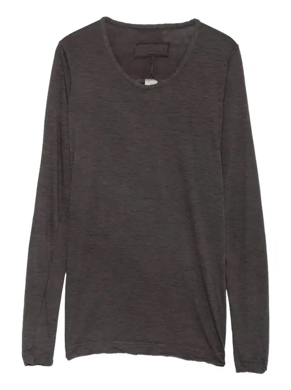 PRIVATE 0204 Slub Texture Long-sleeve Top - Grey