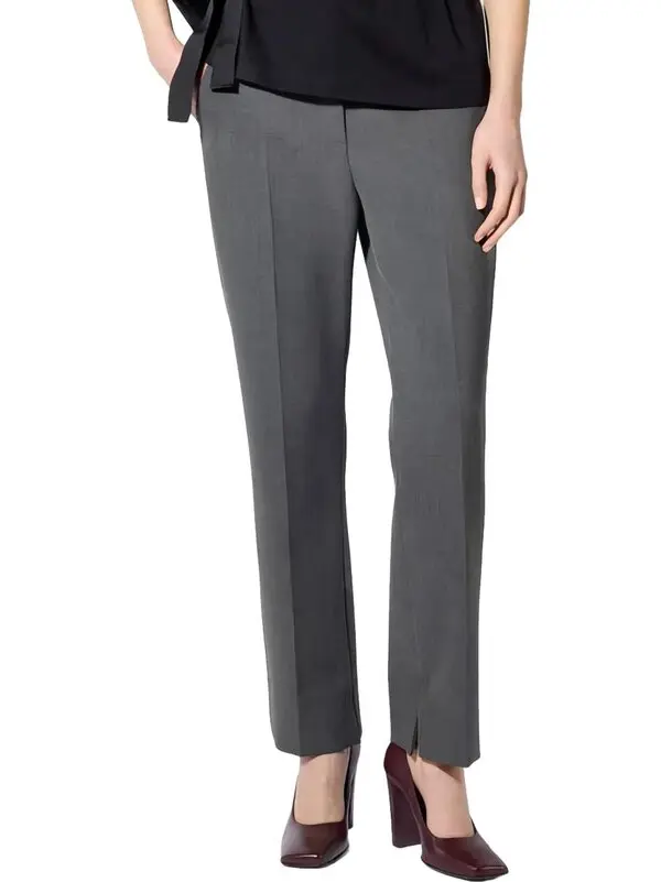Liviana Conti Pressed-crease Slit-hem Trousers - Grey