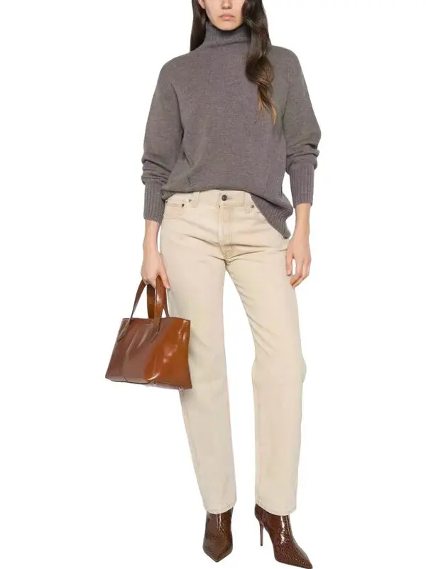 WHYCI High-neck Ribbed-trim Sweater - Grey
