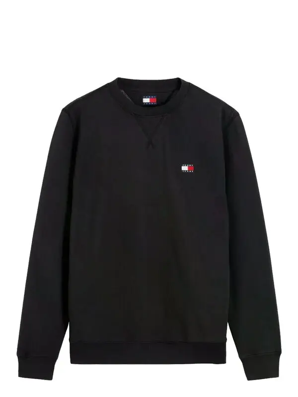 Tommy Hilfiger Logo-patch Crew Neck Sweater - Black