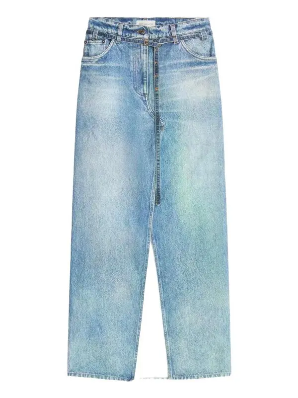 Dries Van Noten Cotton Denim Long Skirt - Blue