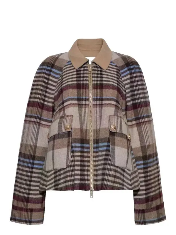 Cara Cara Andrew Plaid-check Jacket - Neutrals
