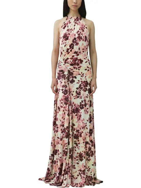 Simkhai Cerin Floral-print Draped Maxi Dress - Neutrals