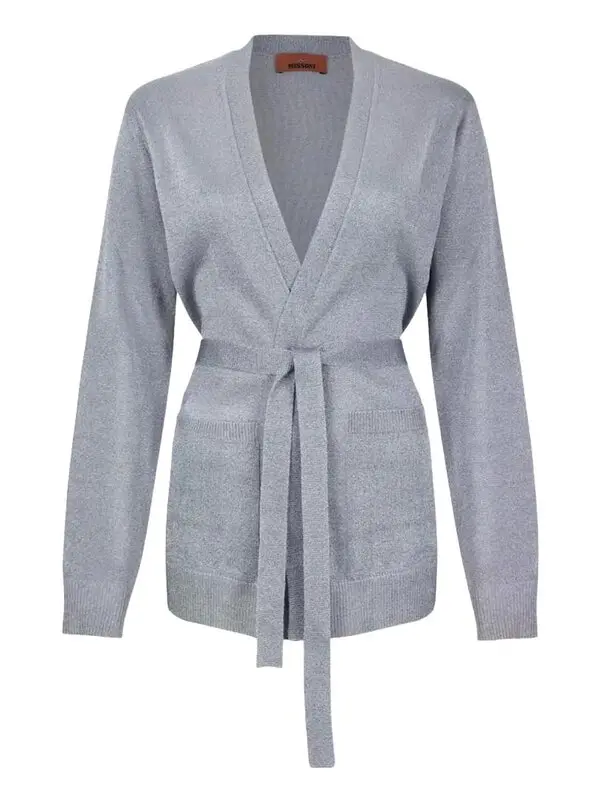 Missoni Belted Metallic-effect Cardigan - Blue