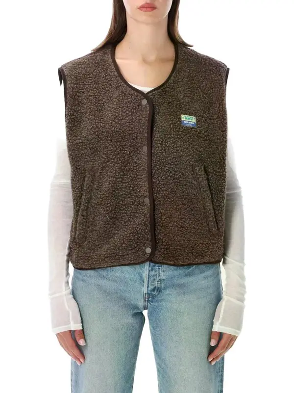 American Vintage Hoktown Fleece-texture Gilet - Brown