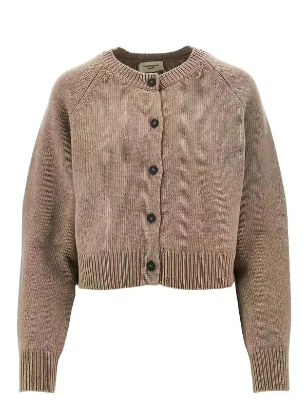 Max Mara Ribbed-trim Wool Cardigan - Neutrals