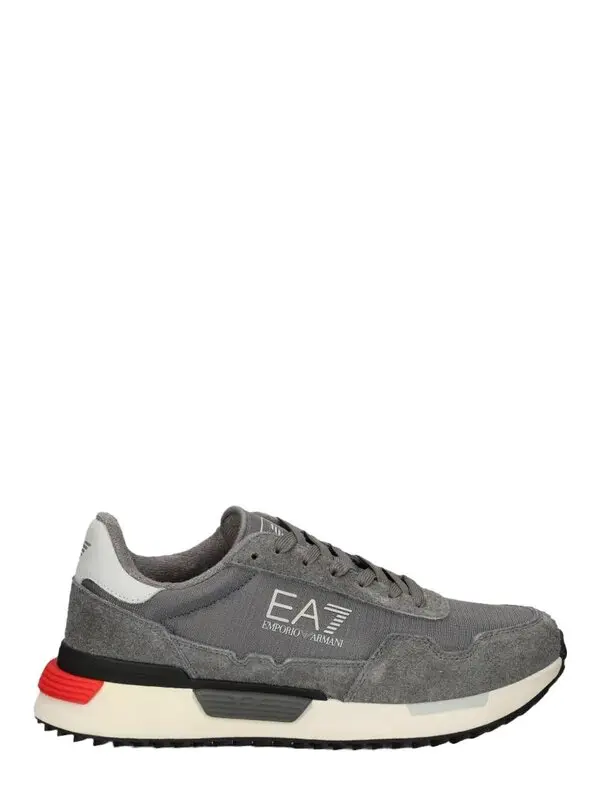 EA7 Logo-print Panelled Sneakers - Grey