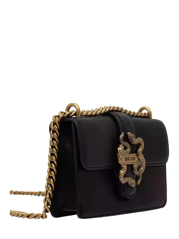 Just Cavalli Snake-plaque Chain-strap Shoulder Bag - Black