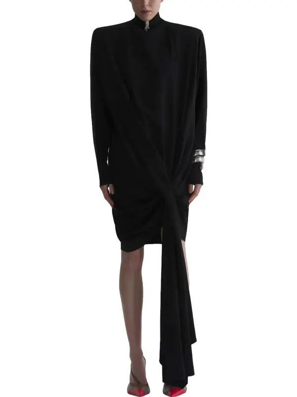 MUGLER Cascade Boxy Dress - Black