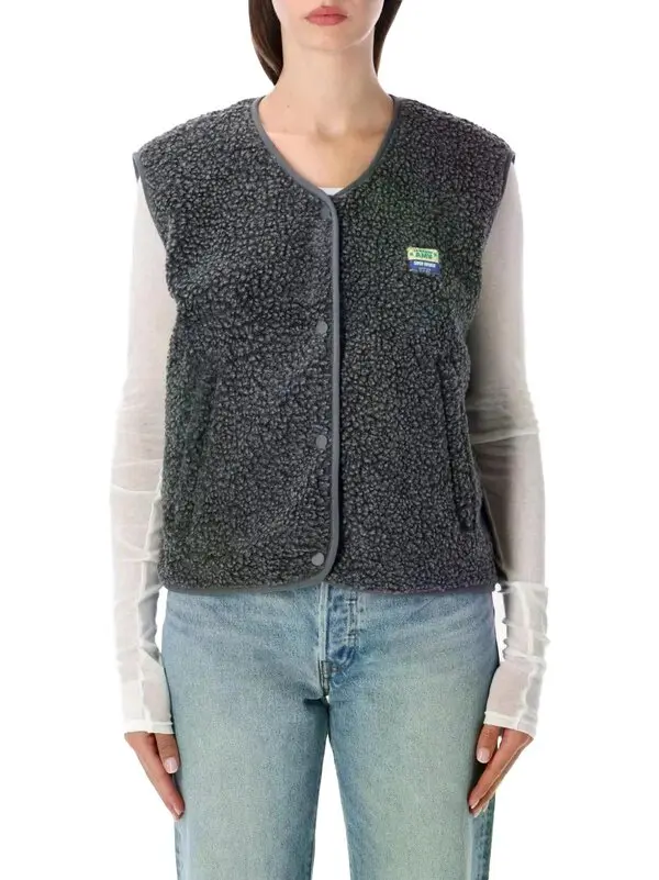 American Vintage Hoktown Fleece Logo-patch Gilet - Grey