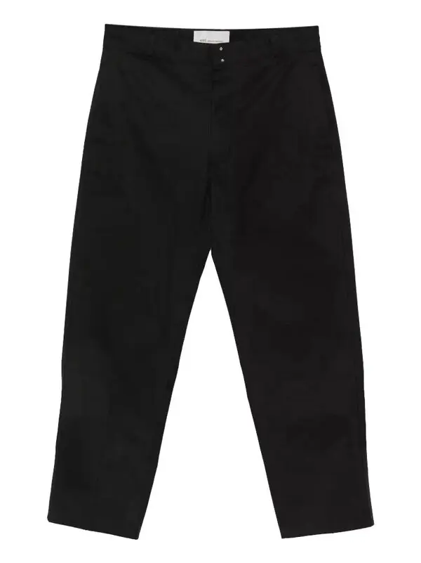AMI Paris Straight-leg Logo-patch Trousers - Black