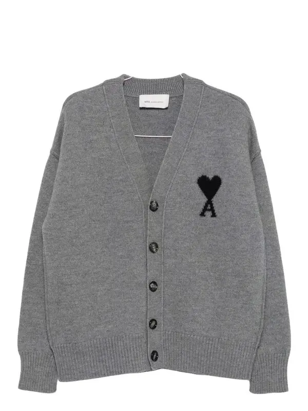 AMI Paris De Coeur Crew-neck Sweater - Grey