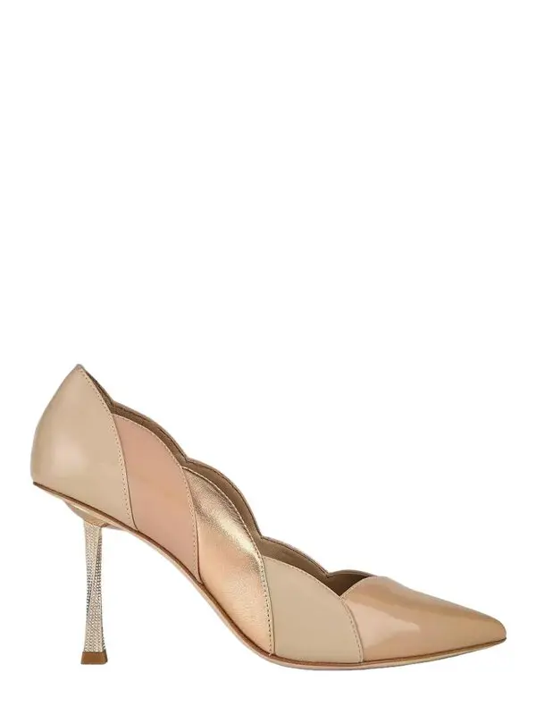 KAT MACONIE Divina Crystal-embellished Scalloped Pumps - Neutrals