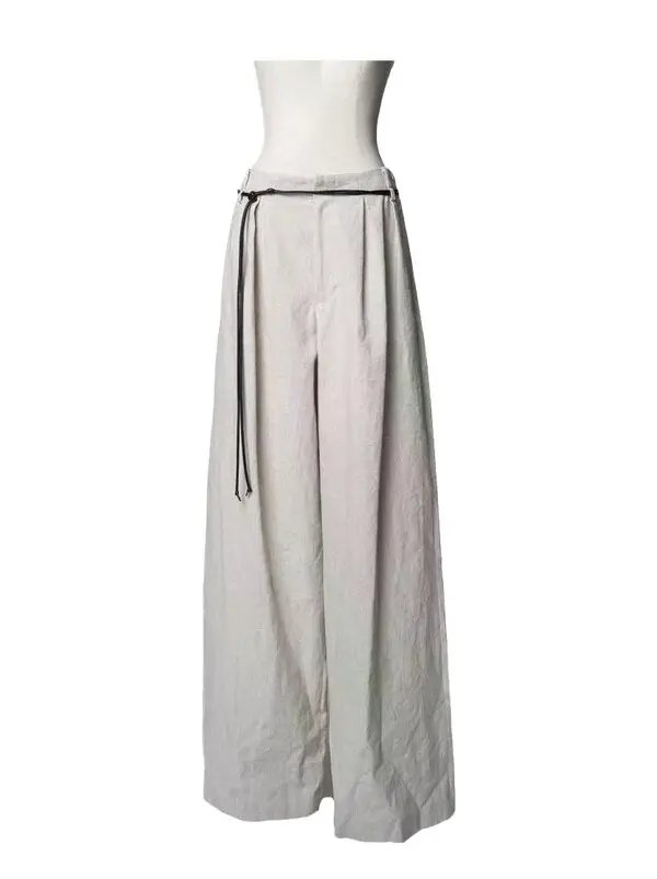 MULLER OF YOSHIOKUBO Belted Tucked Trousers - Neutrals