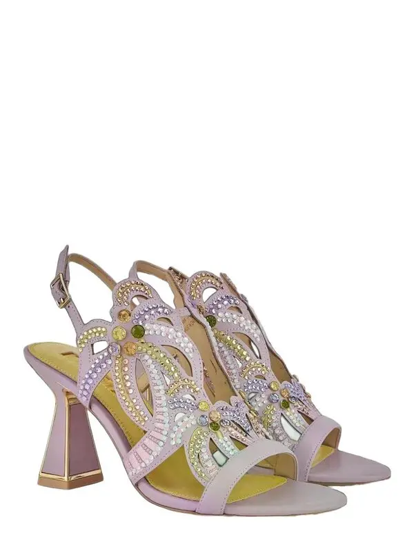 KAT MACONIE Kiawa Crystal-embellished Cut-out Sandals - Purple