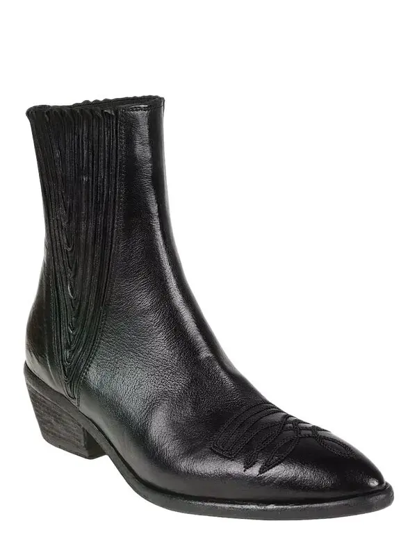FAUZIAN JEUNESSE Embroidered Pointed-toe Cowboy Boots - Black