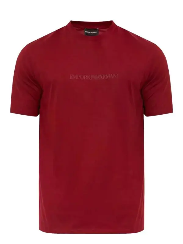 Emporio Armani T-shirt Essential Slim-fit In Pima-cotton Jersey - Red