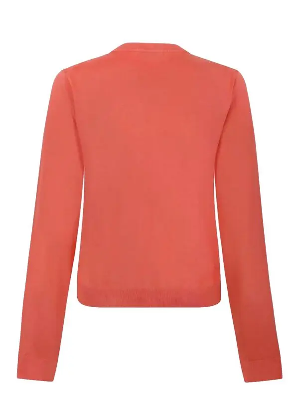 Versace Embroidered Wool Knit Cardigan - Orange
