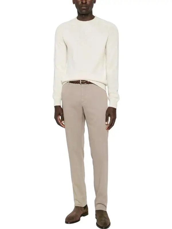 Tagliatore Nobhil Ribbed-trim Crew Neck Sweater - Neutrals