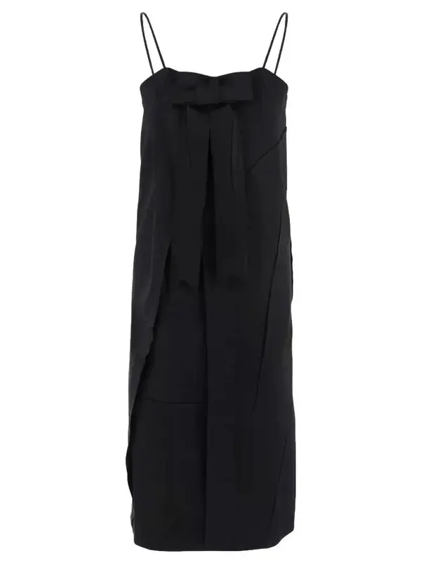 ALAINPAUL Bow-detail Spaghetti-strap Midi Dress - Black
