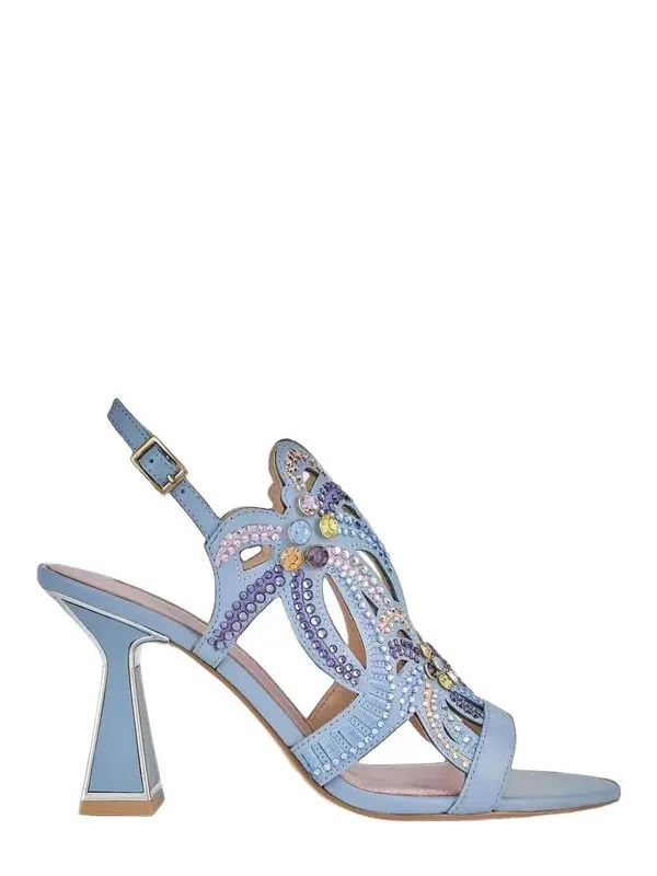 KAT MACONIE Kiawa Crystal-embellished Cut-out Sandals - Blue