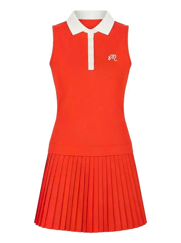 MALBON Claudia Sleeveless Polo Shirt - Red