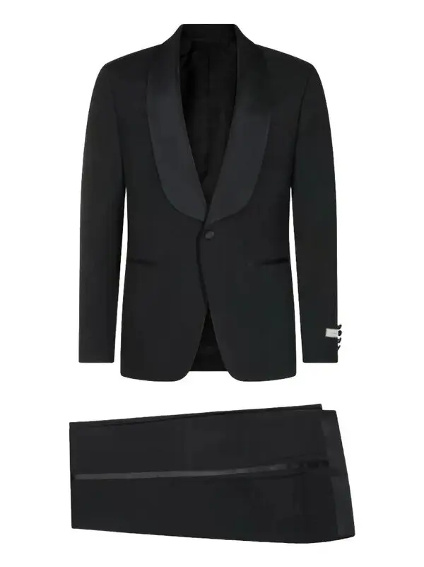 Canali Shawl-lapel Single-breasted Suit - Black