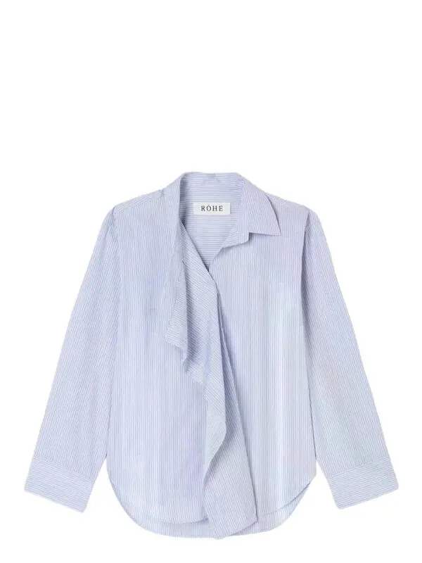 RÓHE Draped-panel Striped Shirt - Blue