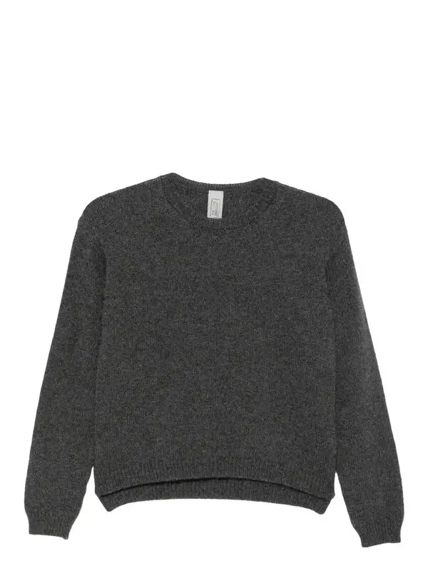 PRIVATE 0204 Crew Neck Long-sleeve Sweater - Grey