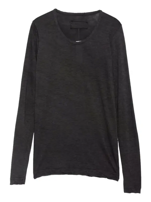 PRIVATE 0204 Slub Texture Long-sleeve Top - Grey