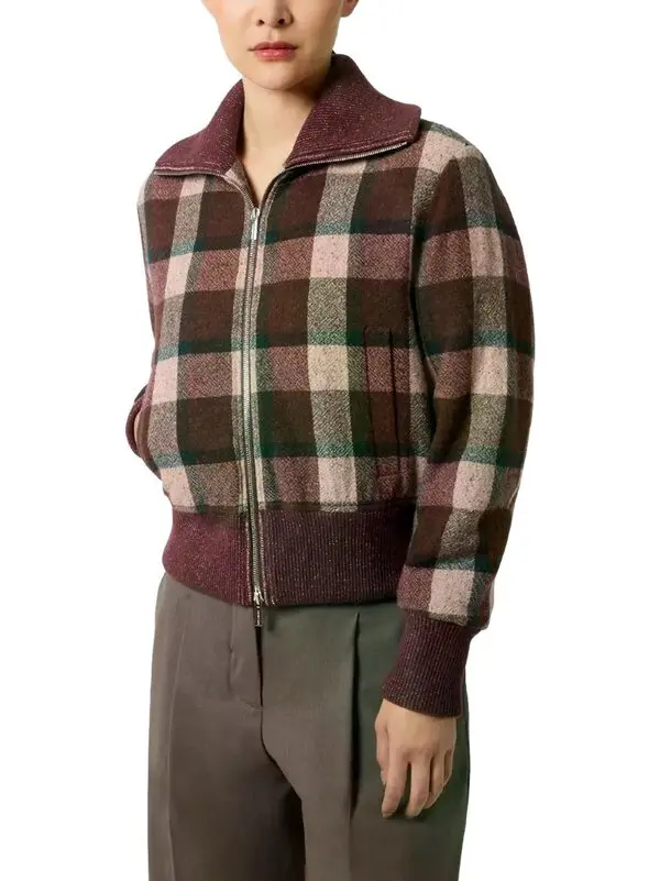 Paul & Shark Check-pattern Bomber Jacket - Pink