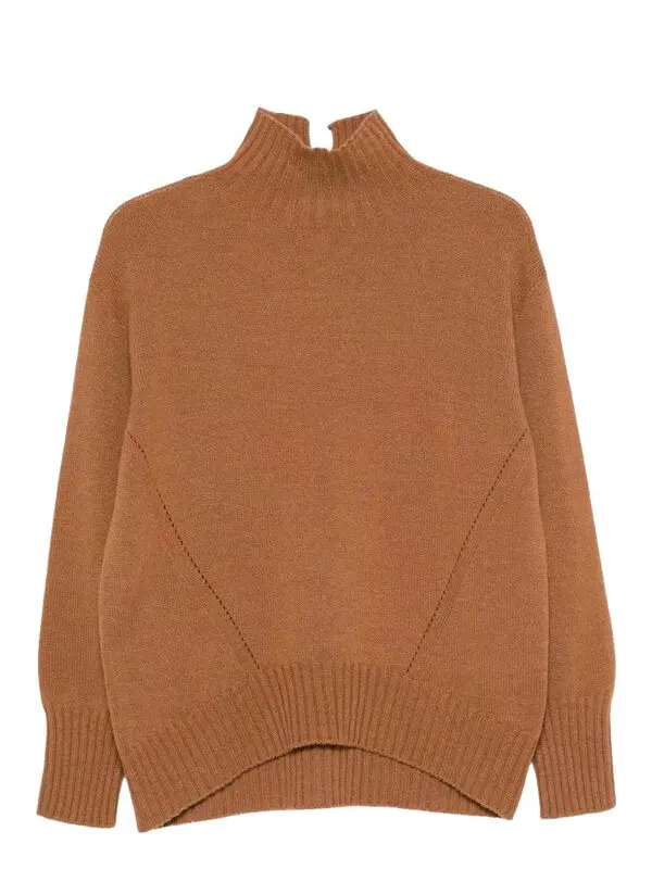 WHYCI Roll-neck Ribbed-trim Sweater - Brown