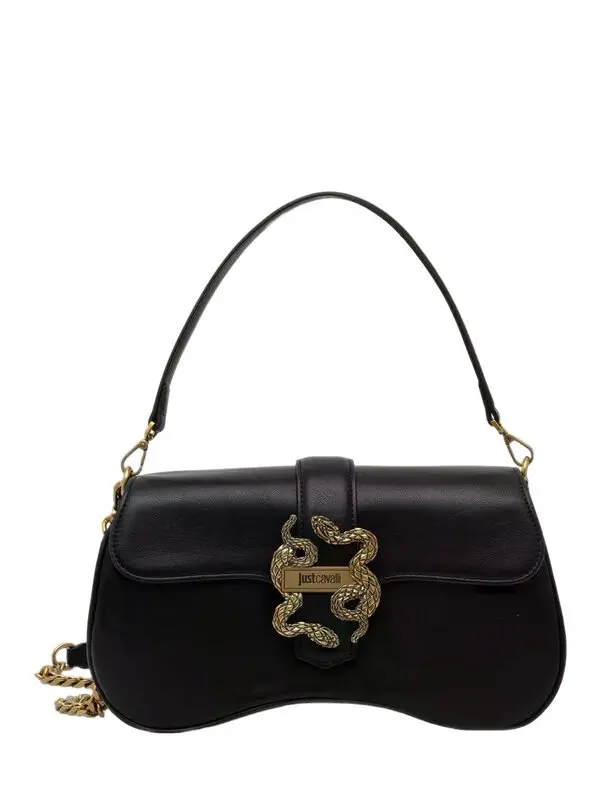 Just Cavalli Iconic Snakes Logo-plaque Crossbody Bag - Black