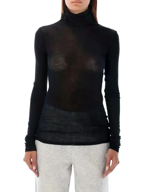 American Vintage Massachusetts Roll-neck Long-sleeve T-shirt - Black