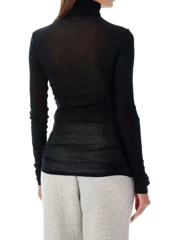 American Vintage Massachusetts Roll-neck Long-sleeve T-shirt - Black