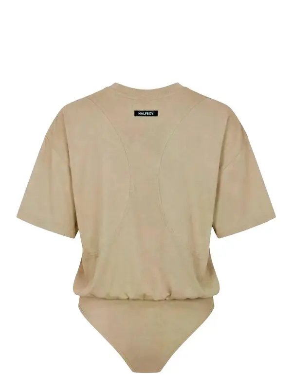 HALFBOY Logo-print Short-sleeve Bodysuit - Neutrals