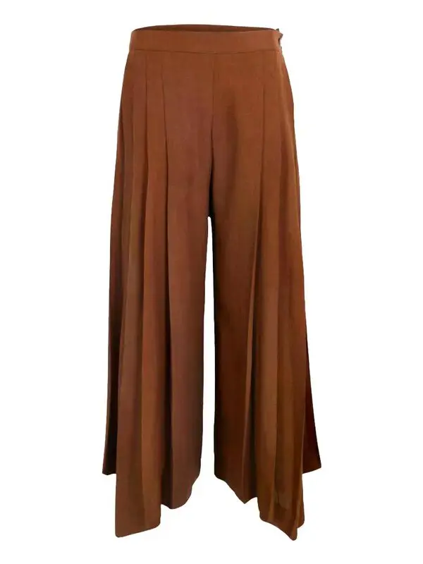 Issey Miyake Pleated Palazzo Pants - Brown