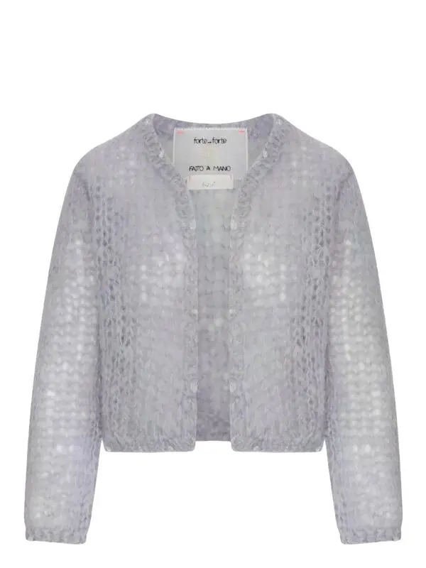 FORTE_FORTE Open-knit Cardigan - Grey