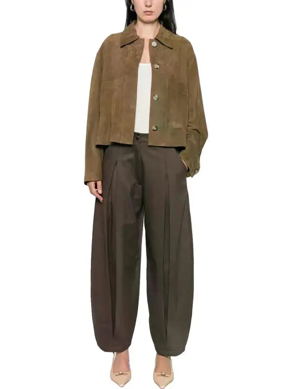 JOSEPH Suede Boxy Jacket - Brown