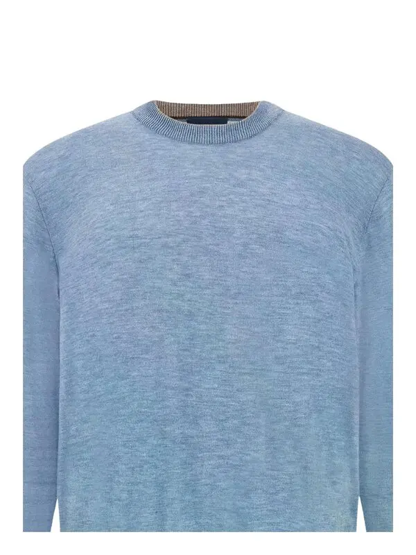 Paul & Shark Virgin Wool Marl Effect Crew-neck Sweater - Blue