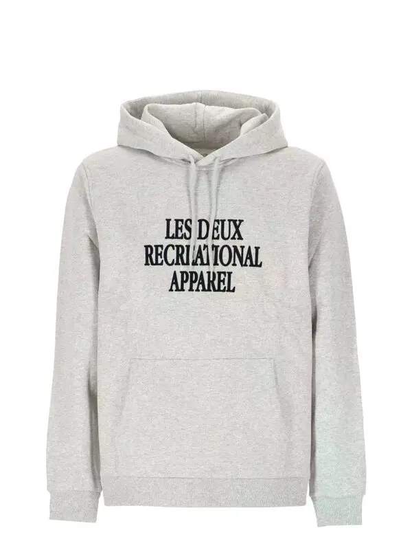 LES DEUX Copenhagen Logo-print Cotton Hoodie - Grey
