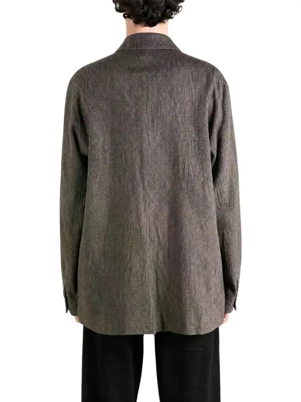 UMA WANG Chevron-pattern Notch-lapels Jacket - Grey