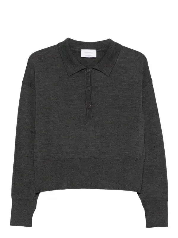 DANIELE FIESOLI Merino-wool Knitted Polo Top - Grey