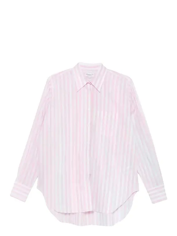 Hunza G Cabana Stripe-embroidered Shirt - Pink