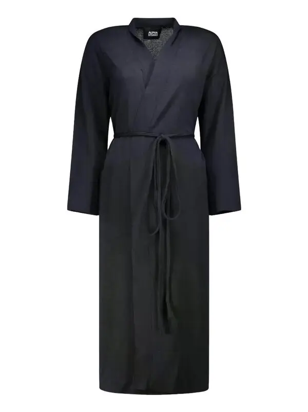 Alpha Studio Belted Wrap-style Cardigan - Blue