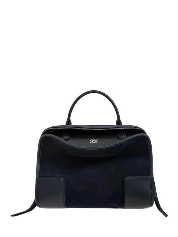 Loewe Large Amazona 180 Bag In Suede - Blue