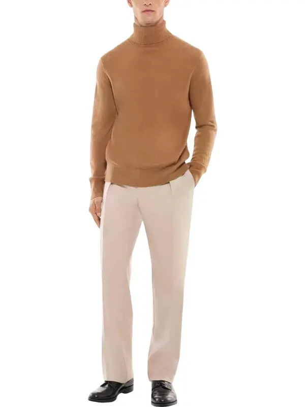 FURSAC Roll-neck Knitted Sweater - Brown