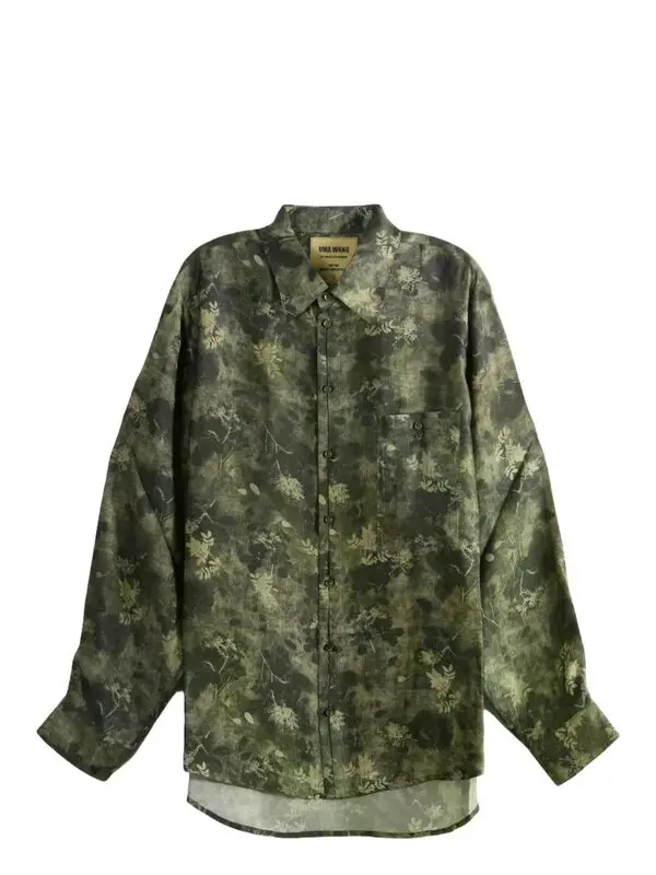 UMA WANG Floral-print Long-sleeve Shirt - Green