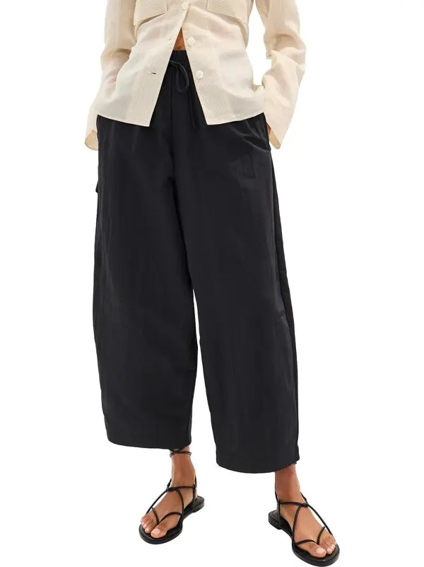 LE BOP Marcella Barrel Pants - Black