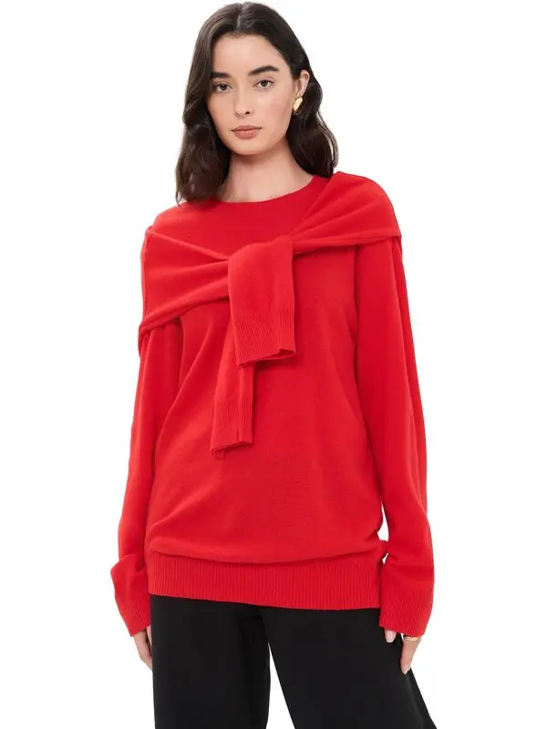 Source Unknown Tio Extra Shawl Sweater - Red